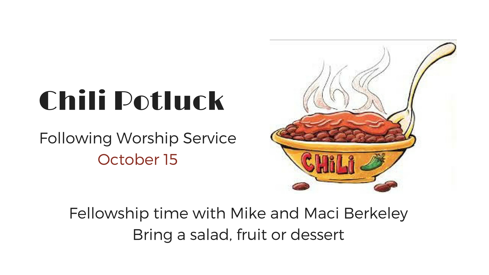 Chili Potluck – Mountain View Church of Glenwood