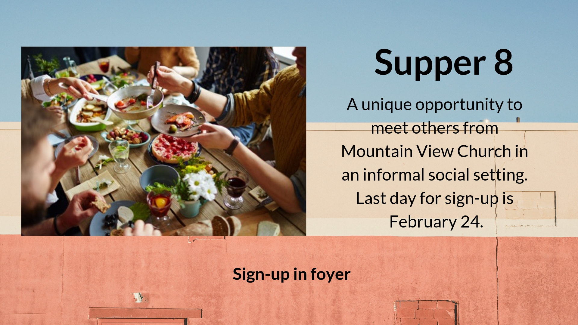 Supper 8 Dinners – Mountain View Church of Glenwood